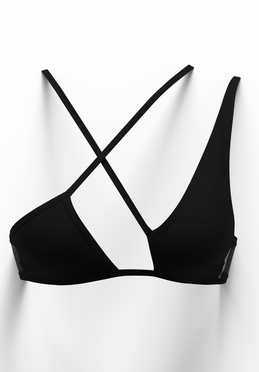 Unity Divided bikini top in black – Meduza-swimwear